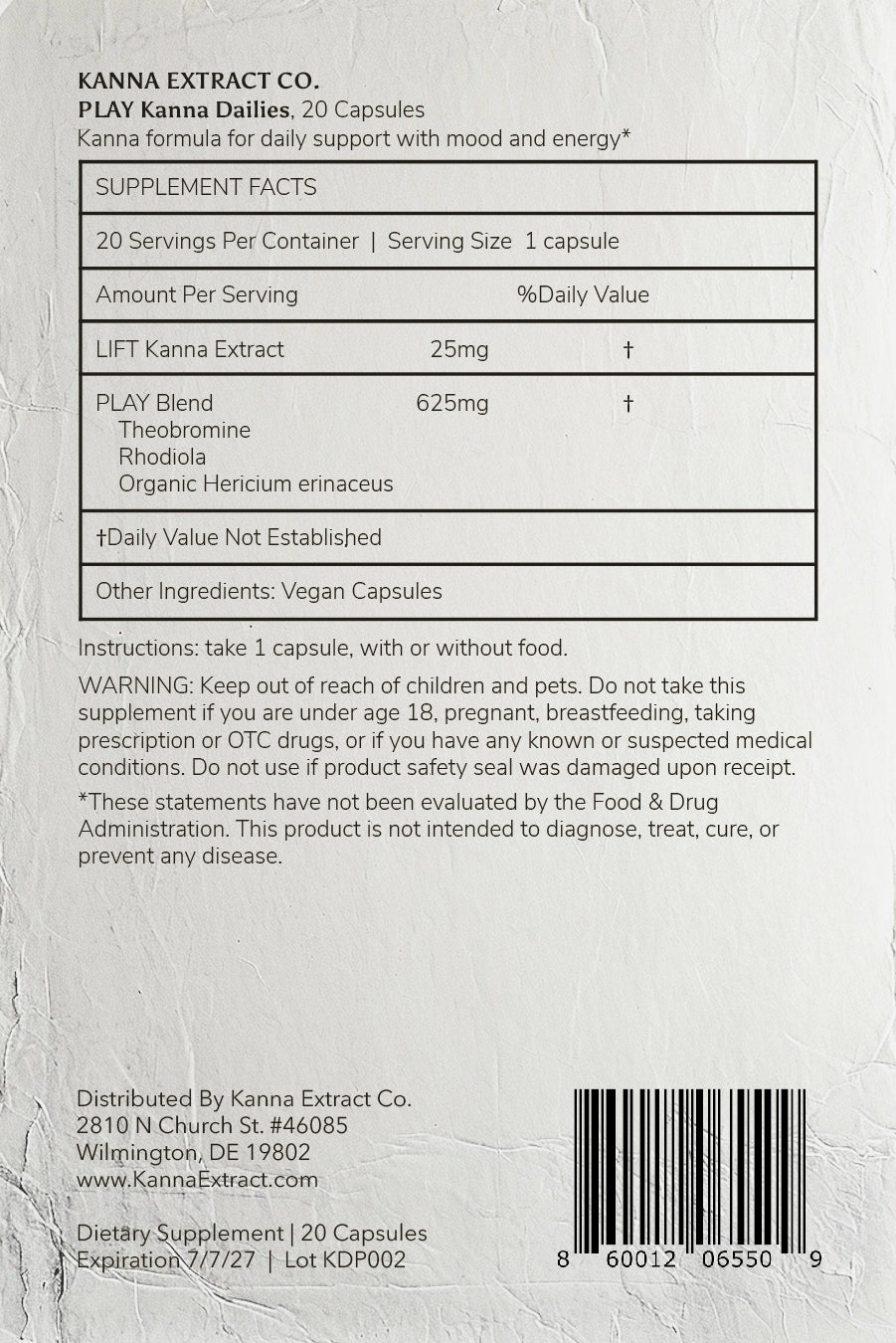 PLAY Kanna Dailies – Kanna Extract Co.